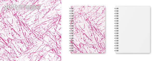 Cover design of notebook with seamless multicoloured texture and ...