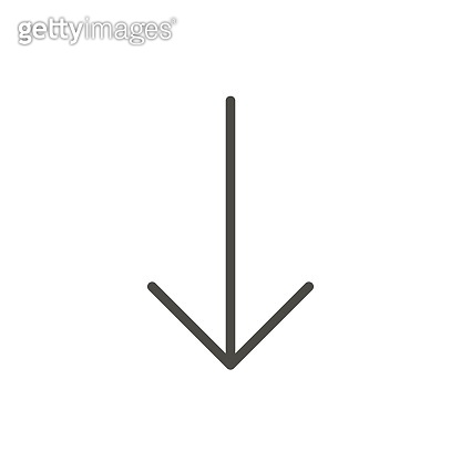 Down arrow icon vector. Line downgrade symbol. (953286872) - 게티이미지뱅크
