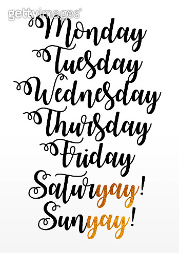 Digitally generated image of the days of the week written in ...