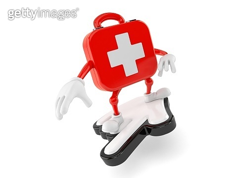 First aid kit character surfing on cursor 이미지 (993442980) - 게티이미지뱅크