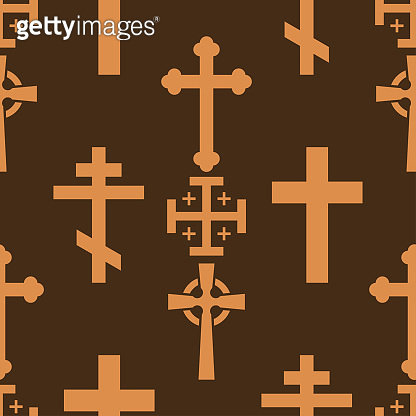 Christianity church cross religion vector religionism seamless pattern ...
