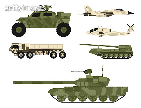 Military army transport technic vector war tanks industry technic armor ...