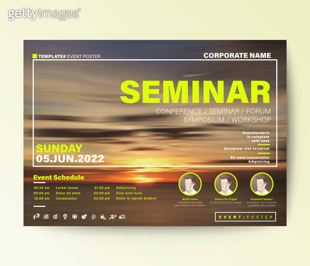 Business conference design template. Abstract sunset background for ...