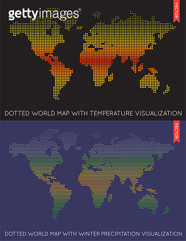Set of Vector Flat Maps of the World. Infographic. Map Data ...