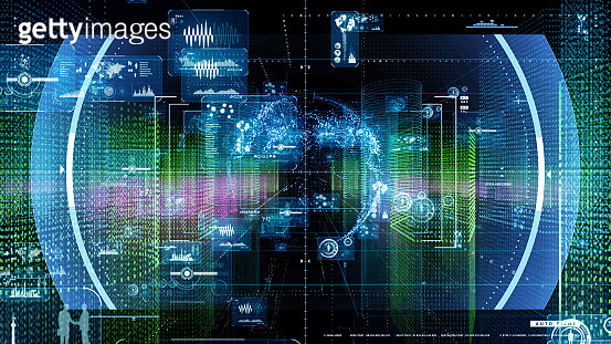 GUI (Graphical User Interface) concept. Cyberspace. 이미지 (1154261588 ...