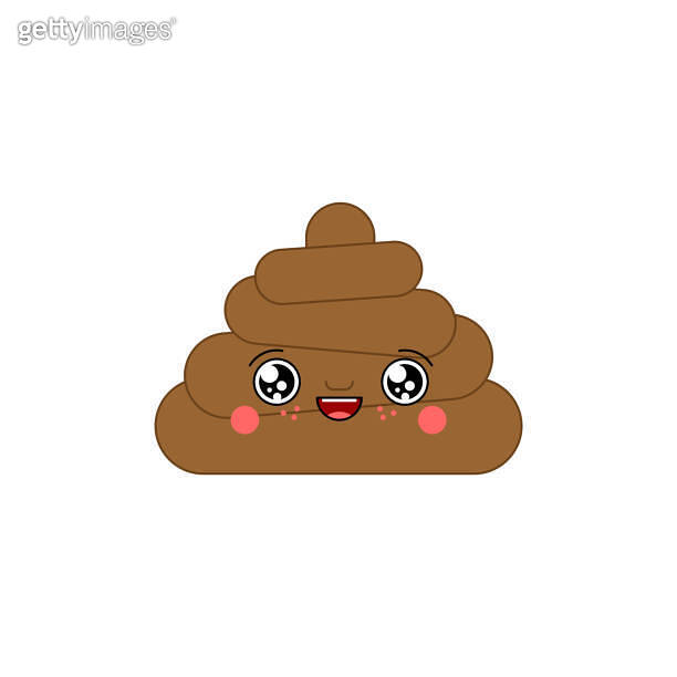 Shit kawaii Cute cartoon. Funny poop. Sweet turd vector illustration ...