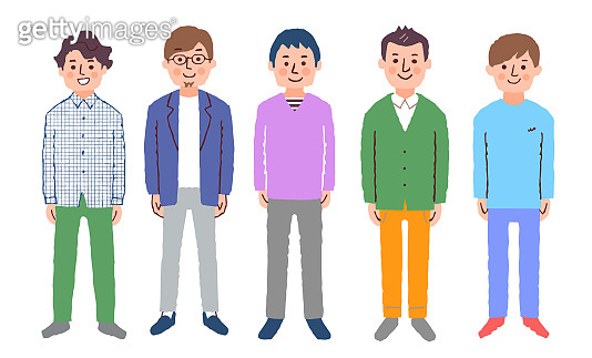 5 men standing facing the front 이미지 (1190746897) - 게티이미지뱅크