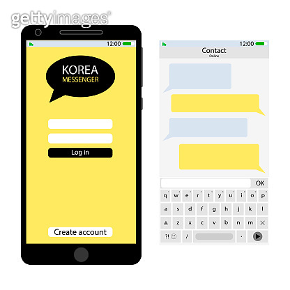 Korea messenger user interface 이미지 (1179288345) - 게티이미지뱅크