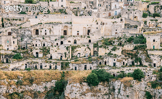 Sassi di Matera, Basilicata, Southern Italy. View of houses and ...