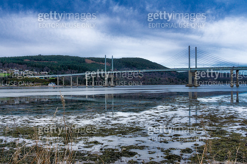 Winters day at Kessock Bridge, Black Isle, North Coast 500 route ...