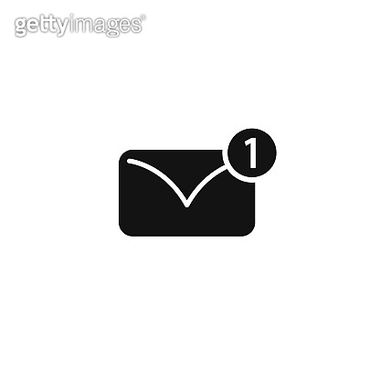 One new message. vector black symbol EPS10 (1128199602) - 게티이미지뱅크