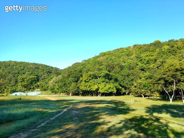 Beautiful mountains in the Maya sports complex, El Bosque neighborhood ...