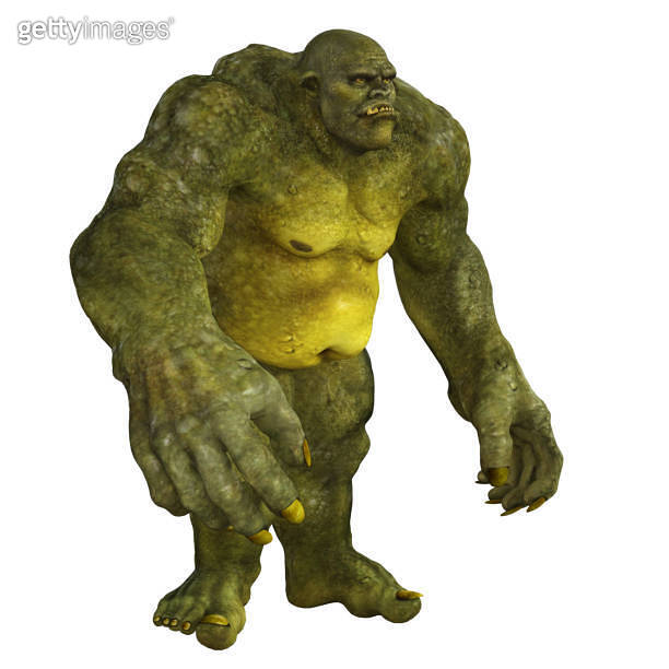 Large angry Ogre isolated on white, 3d render. 이미지 (1193401670) - 게티이미지뱅크