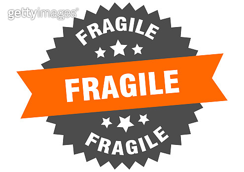 fragile sign. fragile orange-black circular band label 이미지 (1180831097 ...