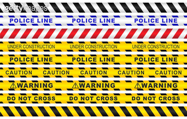 realistic Seamless security yellow black diagonal stripes. Safety ...