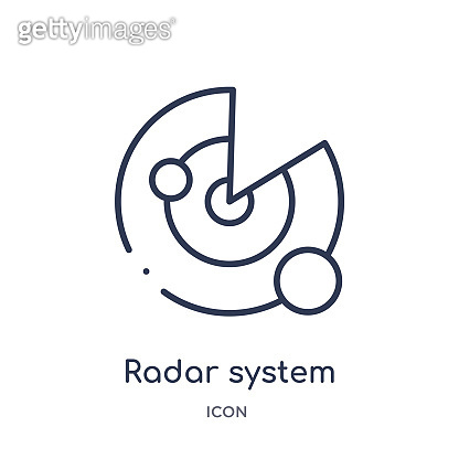 Linear radar system icon from Astronomy outline collection. Thin line ...