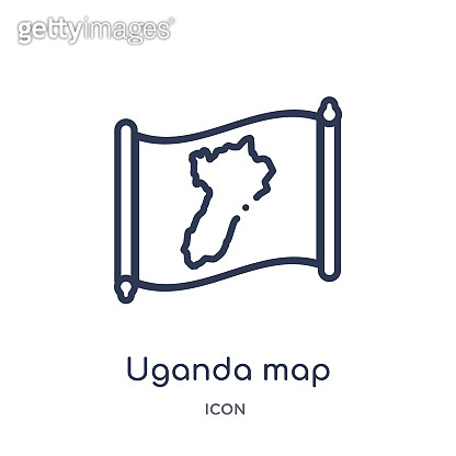 Linear uganda map icon from Countrymaps outline collection. Thin line ...