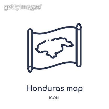 Linear honduras map icon from Countrymaps outline collection. Thin line ...