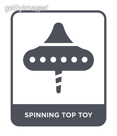 spinning top toy icon vector on white background, spinning top toy ...