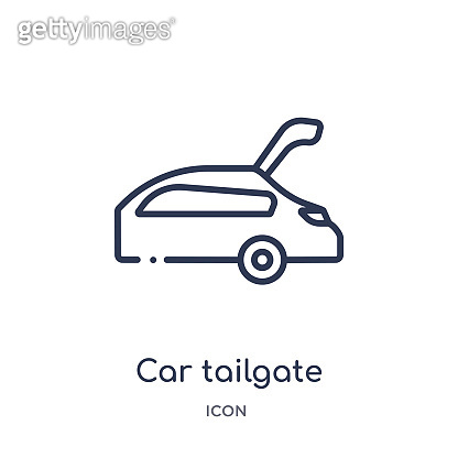 Linear car tailgate icon from Car parts outline collection. Thin line ...