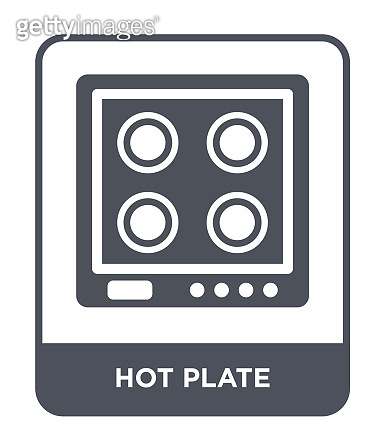 hot plate icon vector on white background, hot plate trendy filled ...
