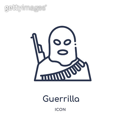 Linear guerrilla icon from Army and war outline collection. Thin line ...