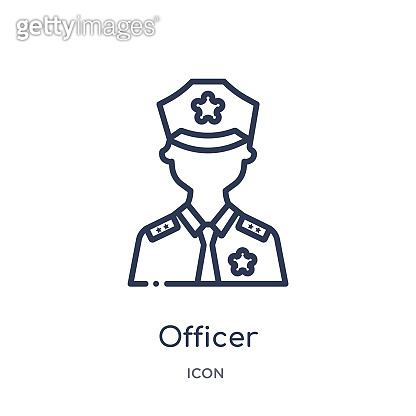 Linear officer icon from Army and war outline collection. Thin line ...