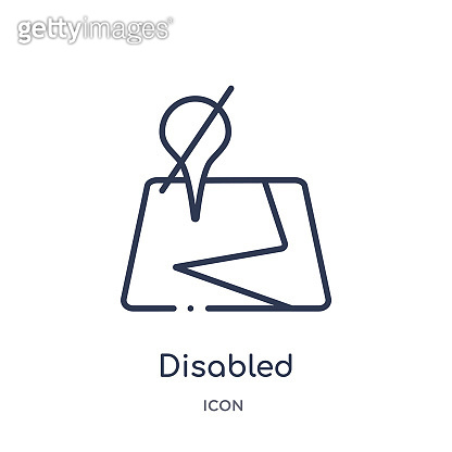 Linear disabled icon from Maps and locations outline collection. Thin ...