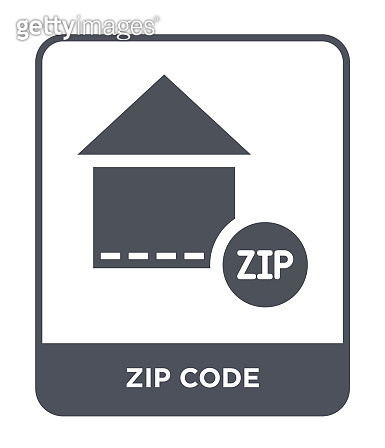 zip code icon vector on white background, zip code trendy filled icons ...