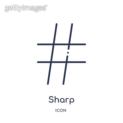 sharp icon from music and media outline collection. Thin line sharp ...