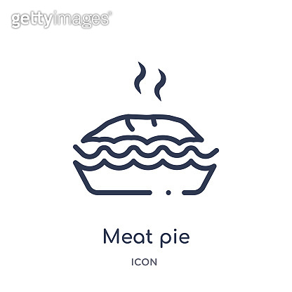 Linear meat pie icon from Culture outline collection. Thin line meat ...