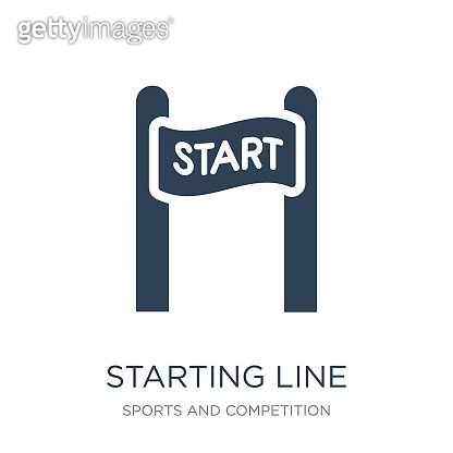 starting line icon vector on white background, starting line trendy ...