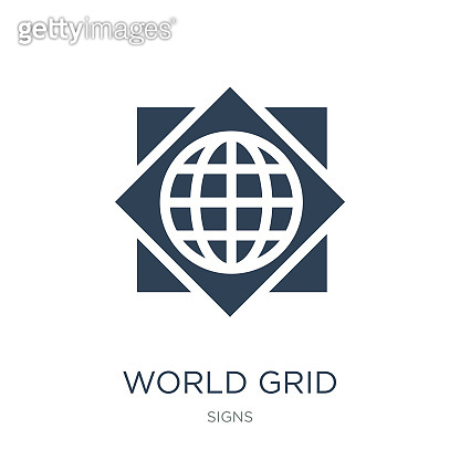 world grid icon vector on white background, world grid trendy filled ...
