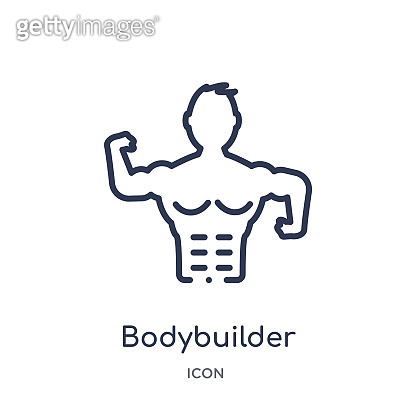 Linear bodybuilder icon from Gym and fitness outline collection. Thin ...