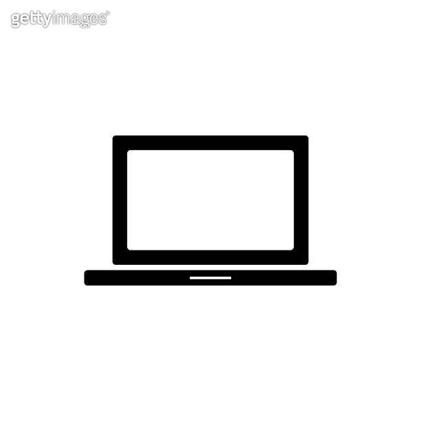 Black classic widescreen laptop symbol for banner, general design print ...