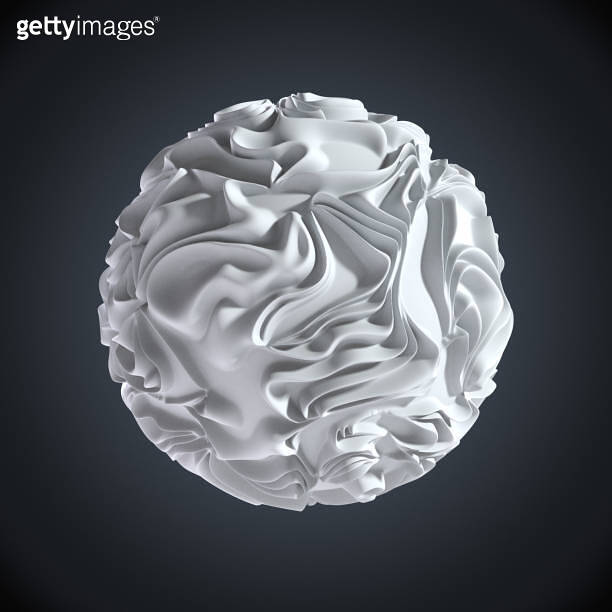 Abstract spherical shape 3D render against dark background 이미지 ...
