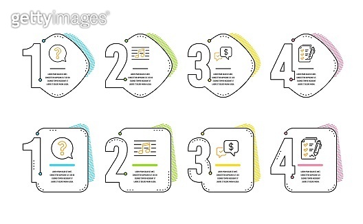 Question mark, Payment received and Musical note icons set. Survey ...
