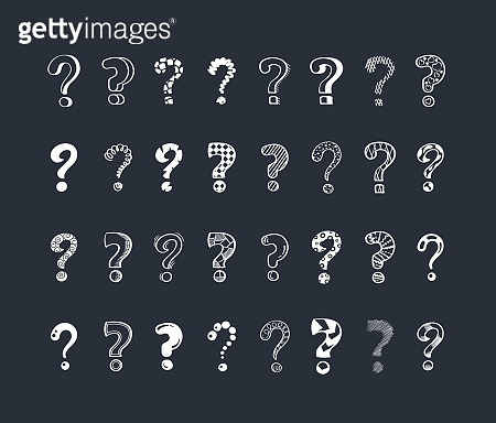 Question marks cartoon white vector illustrations set (1188821866) - 게티 ...