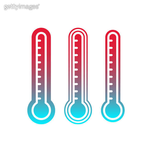 Thermometer with scale, cold and hot temperature indicator. 이미지 ...