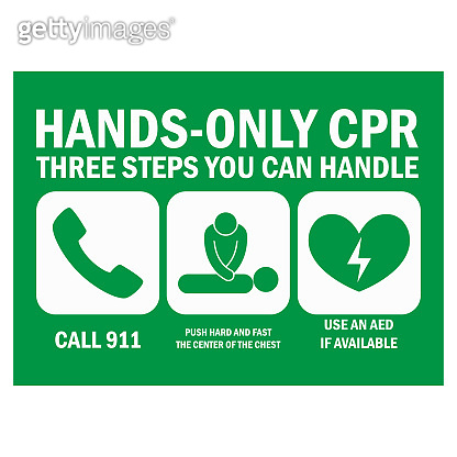 CPR Cardiopulmonary Resuscitation sign and symbol (1184863253) - 게티이미지뱅크
