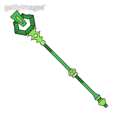 Magic Staff isolated on white background. Wizard Items. Magic Wand ...