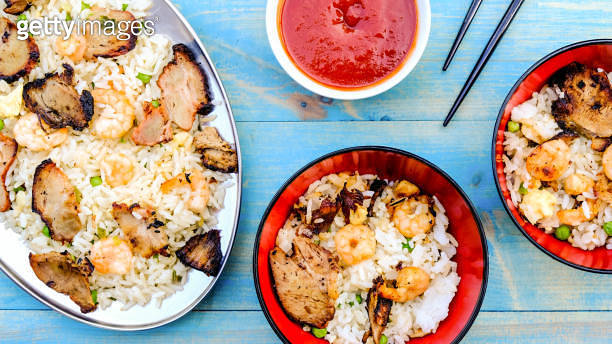 Chinese Style Egg Fried Rice With Pork and Shrimps 이미지 (1169946110 ...