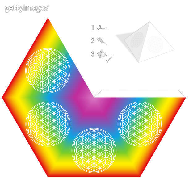 Flower of life pyramid template to energize, improve and harmonize ...