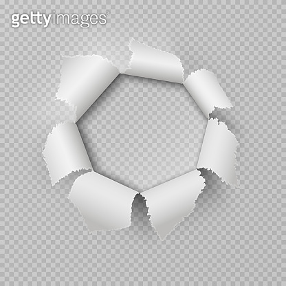 Paper rip hole. Realistic torn ragged gap poster damage edge ripped ...