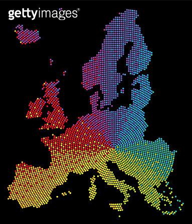 Rainbow colored Europe map. Symbol for a multicultural, tolerant ...