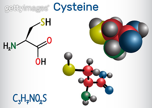 Cysteine (L-cysteine, Cys, C) proteinogenic amino acid molecule ...