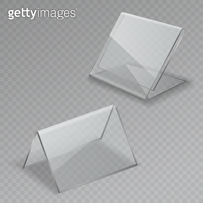 Glass table display. Office blank transparent glass table signs acrylic ...