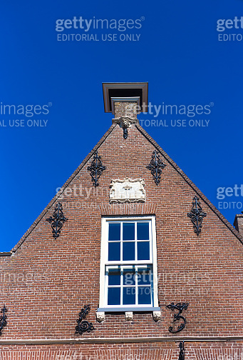 Balk, Friesland, Netherlands: Traditional Gabled House Top Section ...