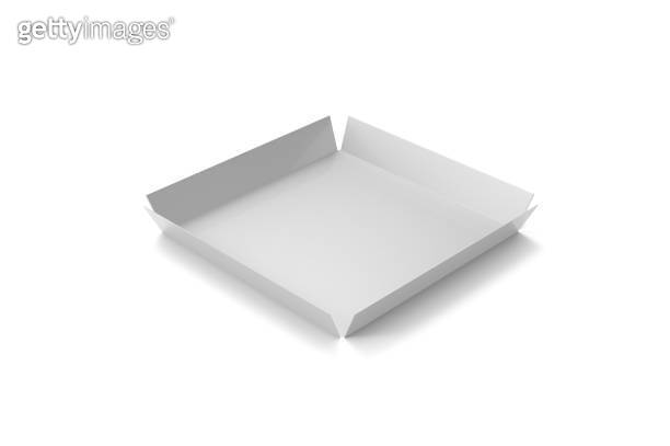 Empty disposable square paper plate for fast food, mock up template on ...