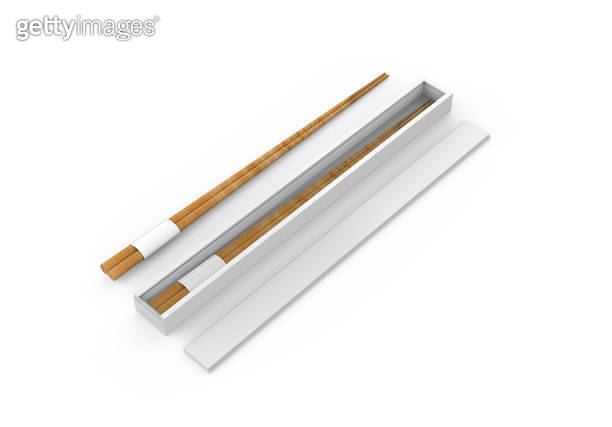 Chopsticks with a chostick box, mock up template on isolated white ...